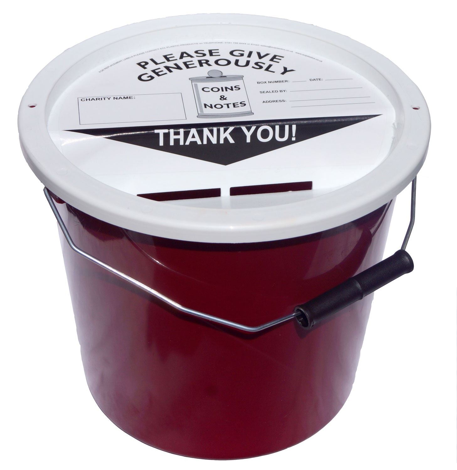 Charity Money Collection Bucket with Lid - 5.7 Litres – Charnwood ...