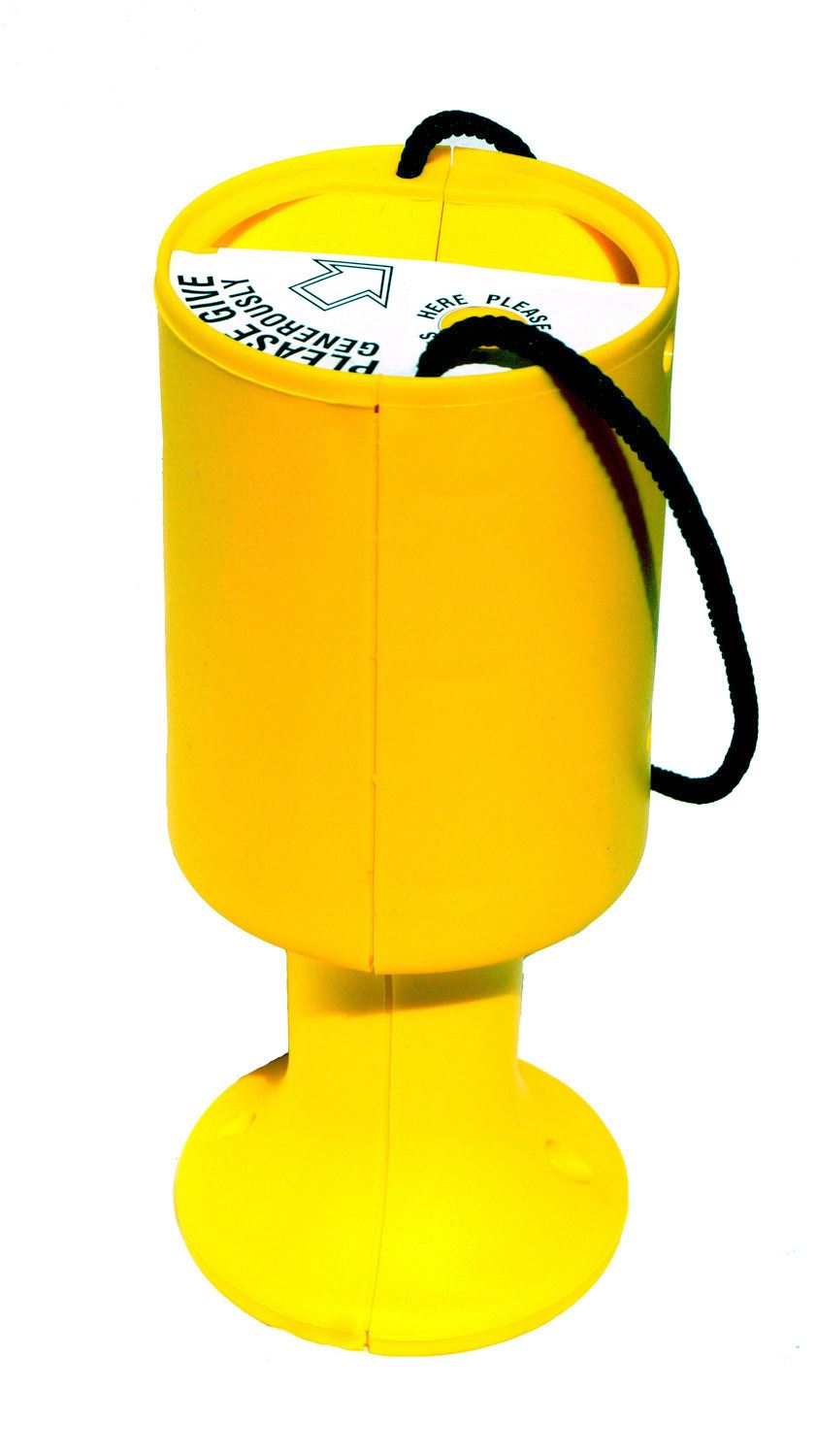 Round Handheld Plastic Charity Collection Box – Charnwood Fundraising