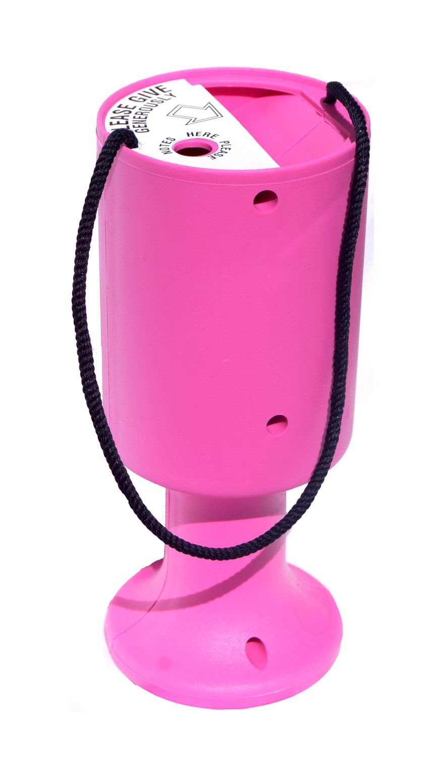 Round Handheld Plastic Charity Collection Box – Charnwood Fundraising