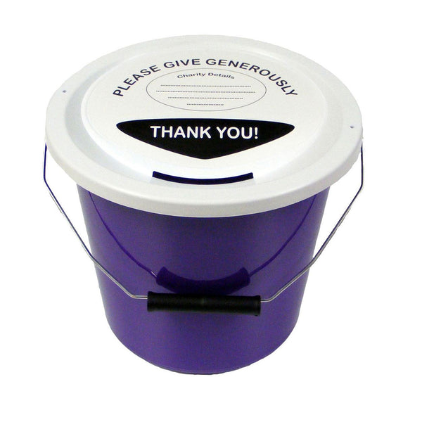 Charity Collection Bucket with Lids, Labels and Ties – Charnwood ...