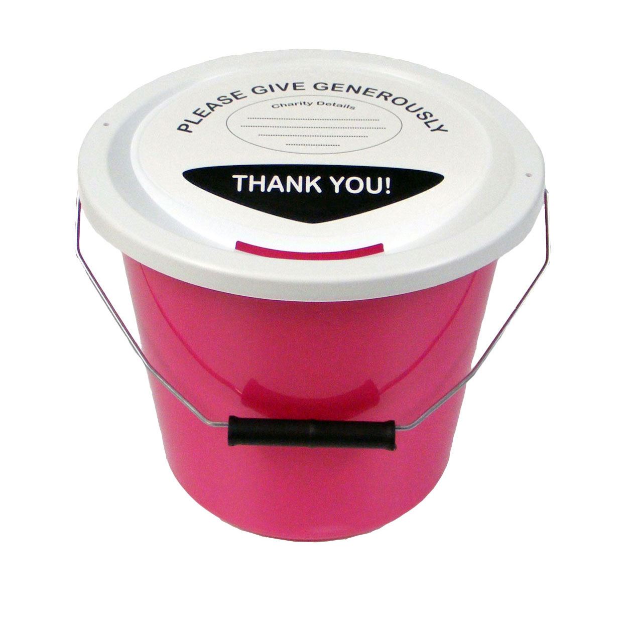 Charity Collection Bucket with Lids, Labels and Ties – Charnwood ...