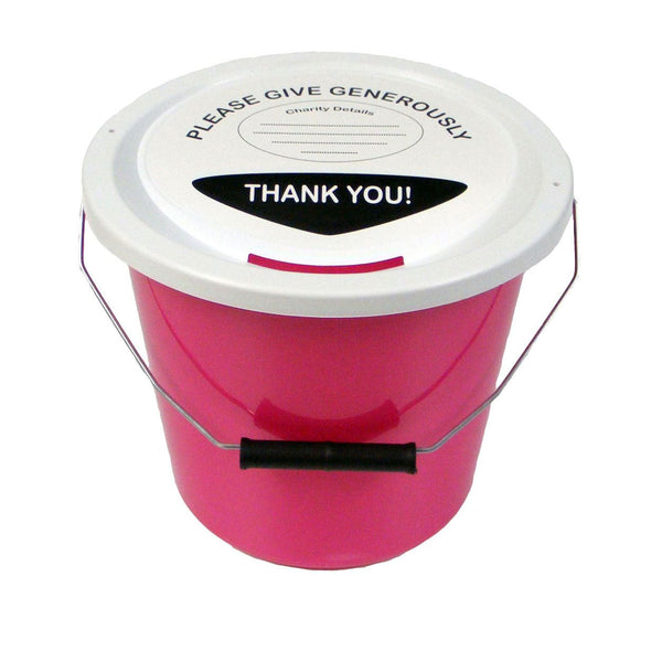 Charity Collection Bucket with Lids, Labels and Ties – Charnwood ...