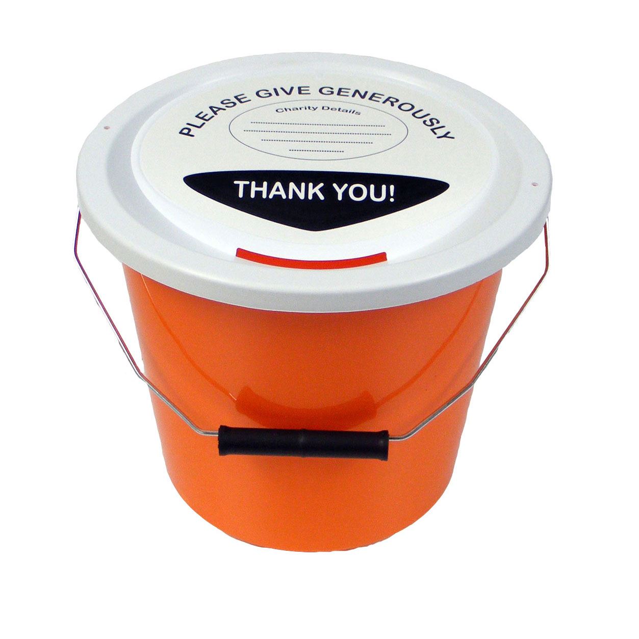 Charity Collection Bucket with Lids, Labels and Ties – Charnwood ...